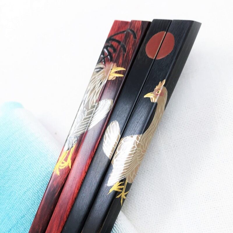 Rooster Chopsticks with Urushi Lacquer Finish 23cm | Buy Now