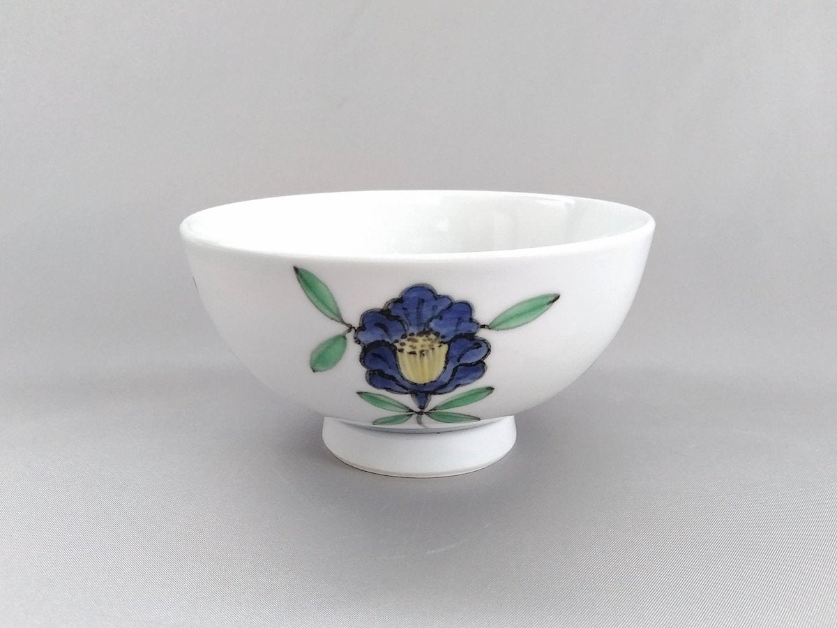 Large Colored Pottery Flower Patterned Rice Bowl - Crafted By Bunzo Ki